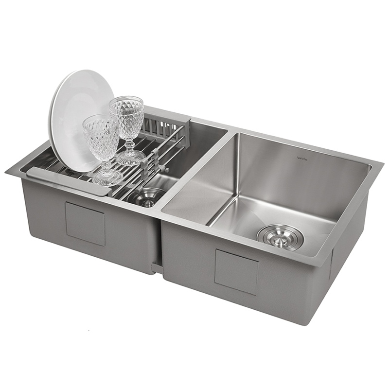 Cuba para Cozinha Dupla Artizan Welle 81x46x20cm Inox 304